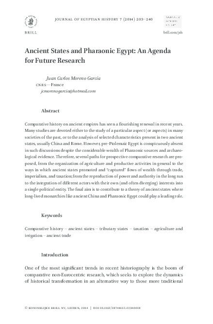(PDF) "Ancient empires and pharaonic Egypt: an agenda for future ...