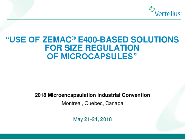 (PDF) " USE OF ZEMAC ® E400-BASED SOLUTIONS FOR SIZE REGULATION OF ...
