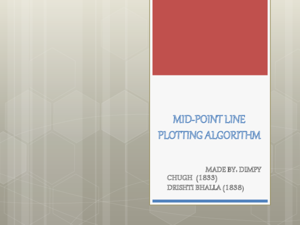 Pdf Mid Point Line Plotting Algorithm 