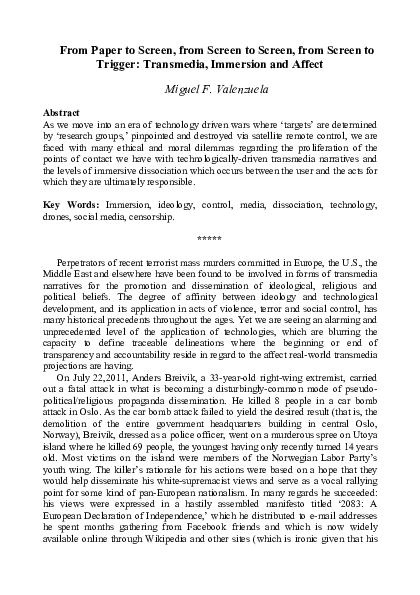 (PDF) From Paper to Screen, from Screen to Screen, from Screen to ...