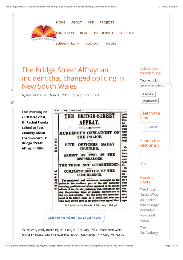 (PDF) Blog: The Bridge Street Affray | Rachel Franks - Academia.edu