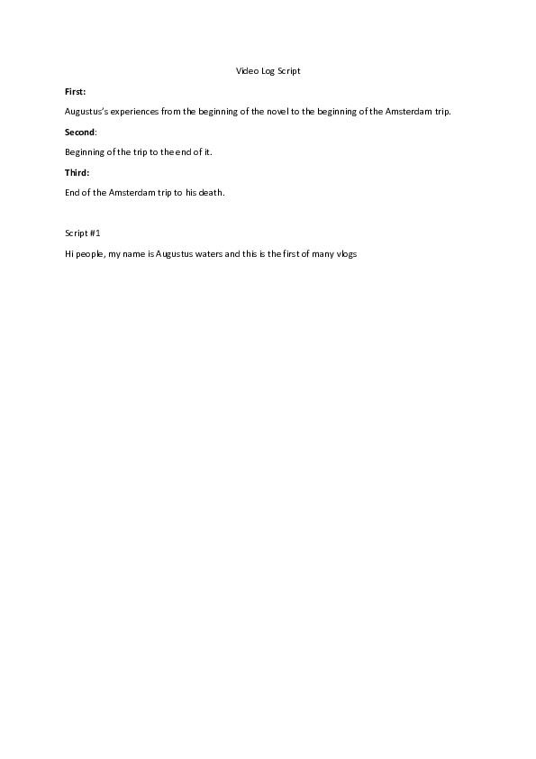 (DOC) Video Log Script | Aushkanwar Toor - Academia.edu