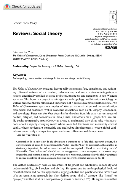 (PDF) Review The Value of Comparison by Peter van der Veer | Raymond ...