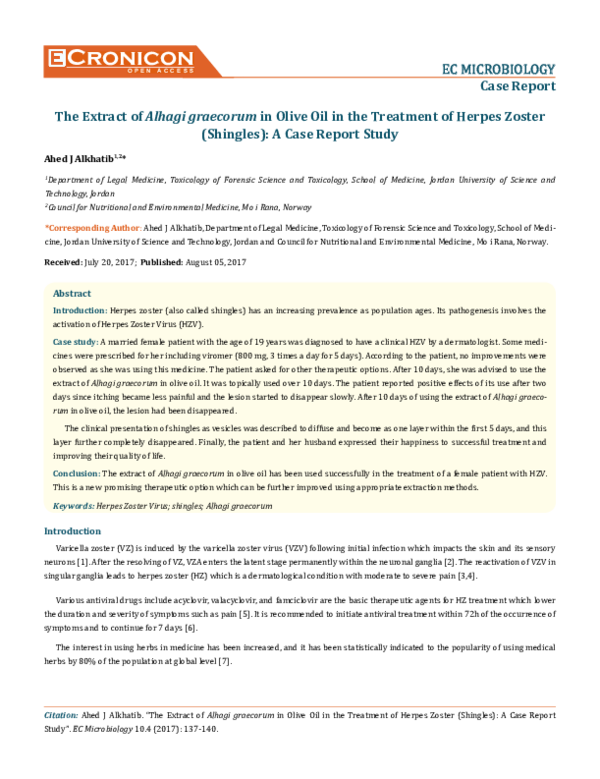(PDF) The Extract of Alhagi graecorum in Olive Oil in the Treatment of ...