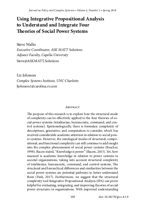 Pdf Using Integrative Propositional Analysis To Understand And Integrate Four Theories Of