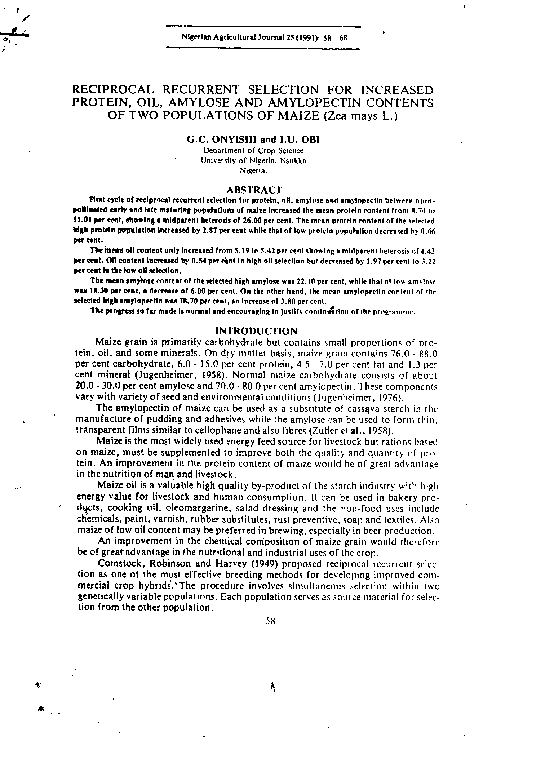 (PDF) Reciprocal Recurrent Selection