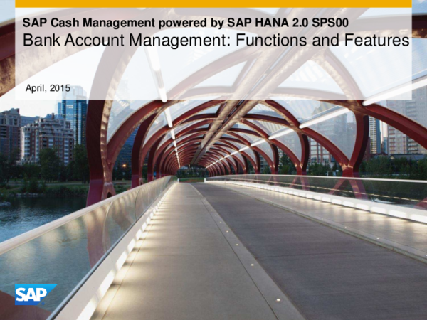 (PDF) SAP Cash Management, Bank Account Management: Functions and Features