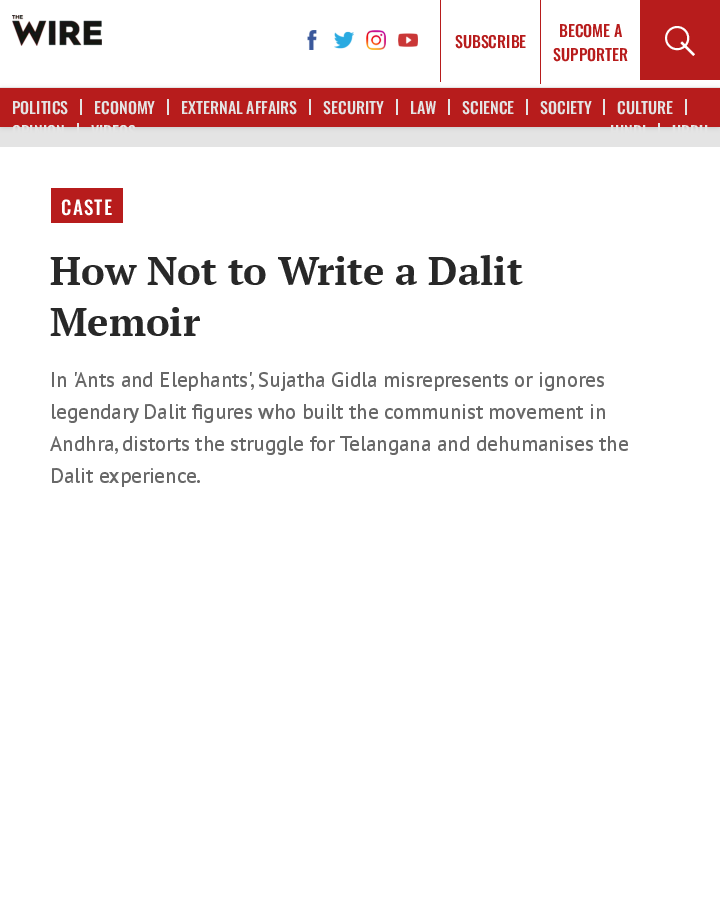 (PDF) How Not to Write a Dalit Memoir - The Wire.pdf