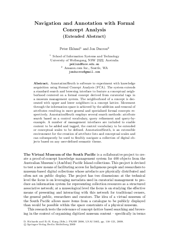 (PDF) Navigation and Annotation with Formal Concept Analysis | Peter W ...