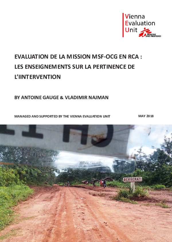 (PDF) EVALUATION DE LA MISSION MSF-OCG EN RCA : LES ENSEIGNEMENTS SUR LA PERTINENCE DE L ...