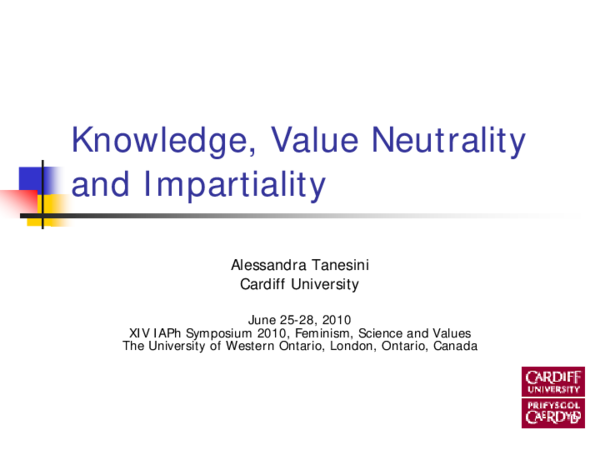 (PDF) Knowledge, Value Neutrality and Impartiality
