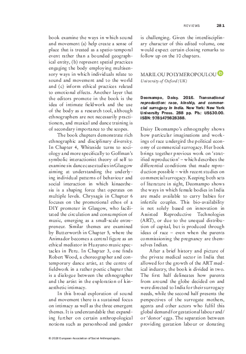 (PDF) Review of "Transnational Reproduction: Race, Kinship, and ...