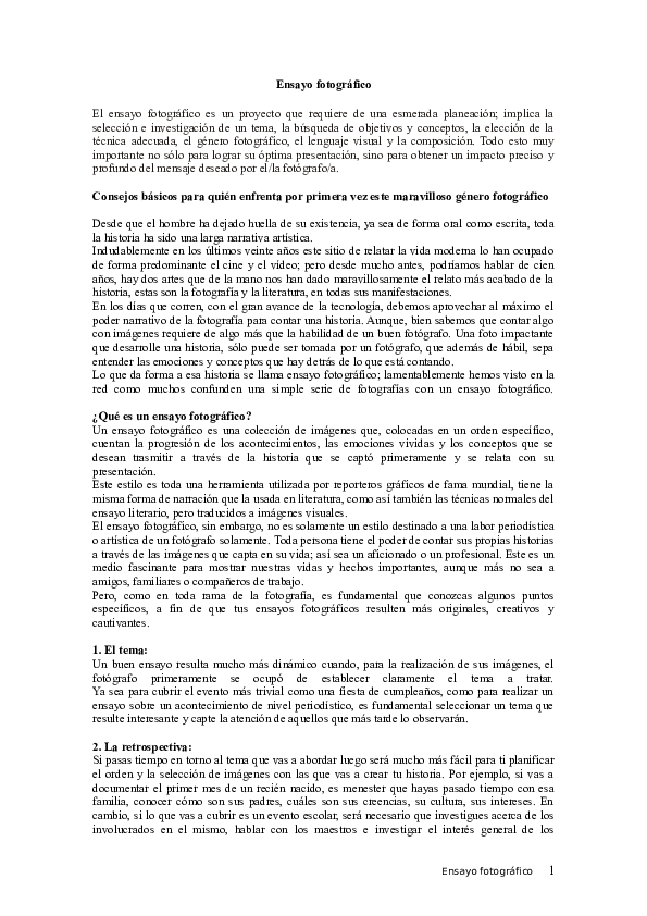(DOC) Ensayo fotográfico