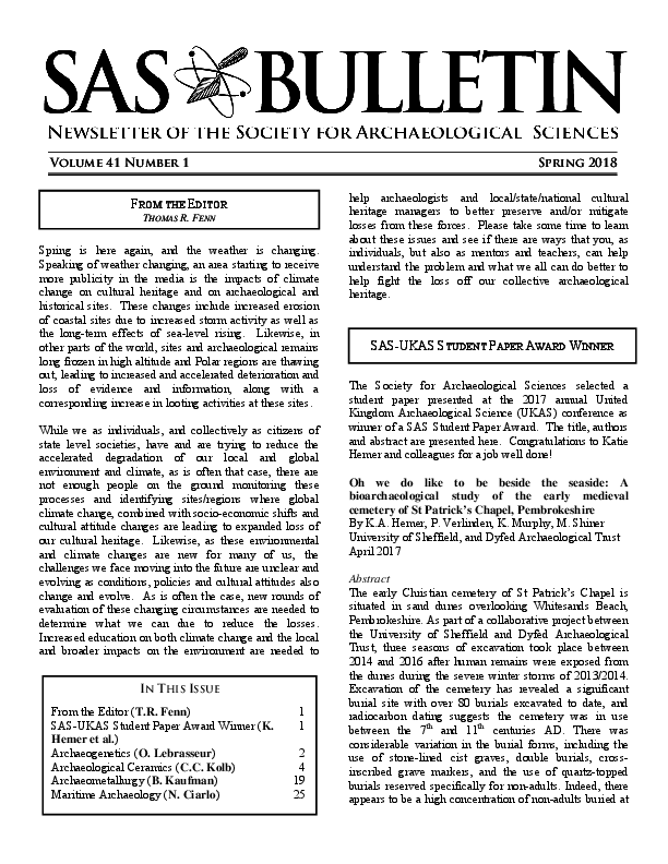 (PDF) Maritime Archaeology (special section) - SAS Bulletin 41.1