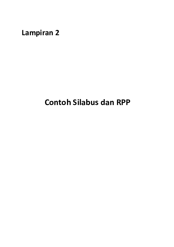 (DOC) Contoh Silabus dan RPP