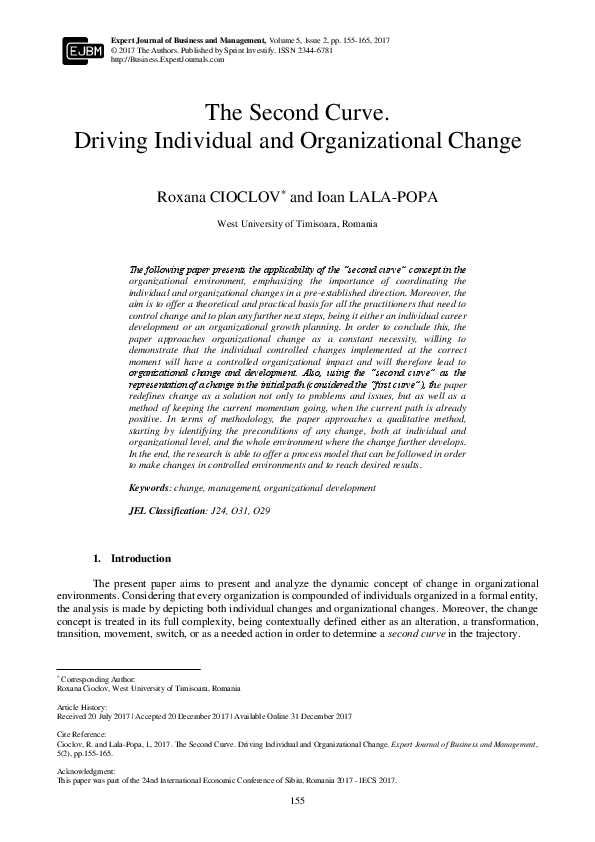 (PDF) The Second Curve. Driving Individual and Organizational Change