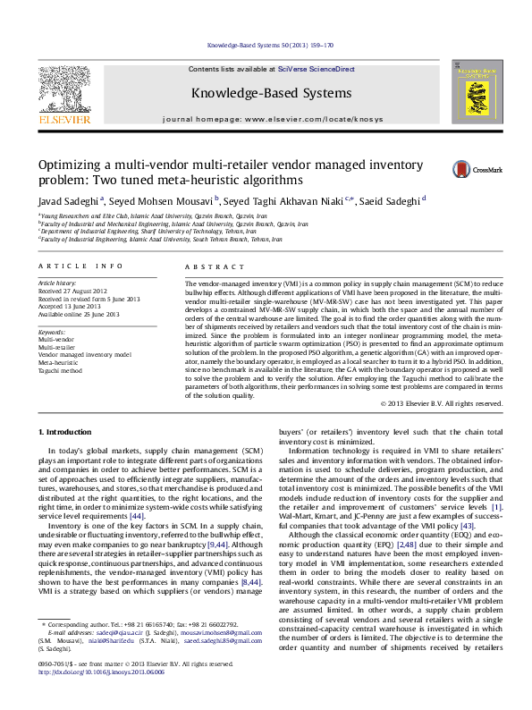 (PDF) Optimizing Vendor-Managed Inventory with Heuristics