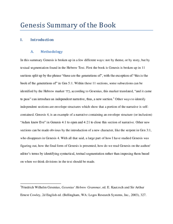 (DOC) 20170327 Genesis Summary of the Book - 22pp.docx