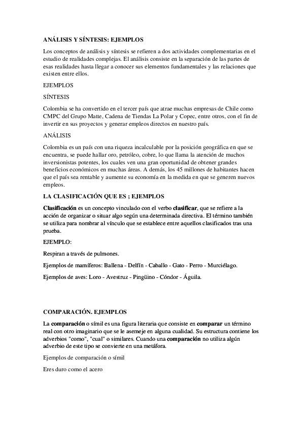 (DOC) ANÁLISIS Y SÍNTESIS: EJEMPLOS