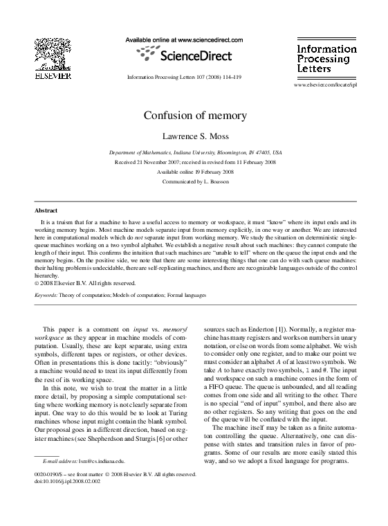 (PDF) Confusion of memory