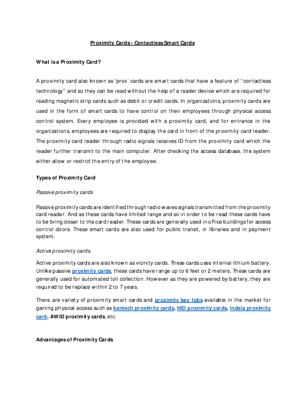 (PDF) Proximity Cards -Contactless Smart Cards