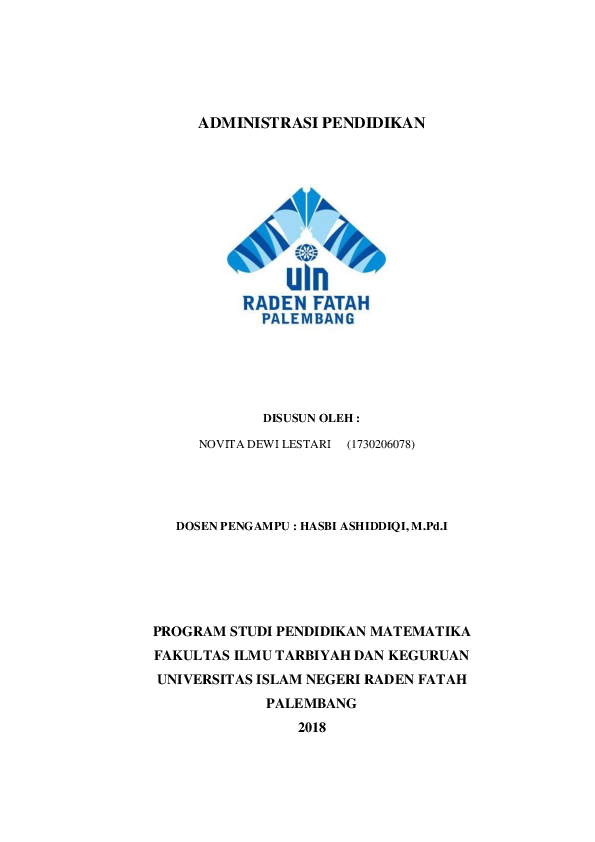 (DOC) COVER ADMINISTRASI PENDIDIKAN