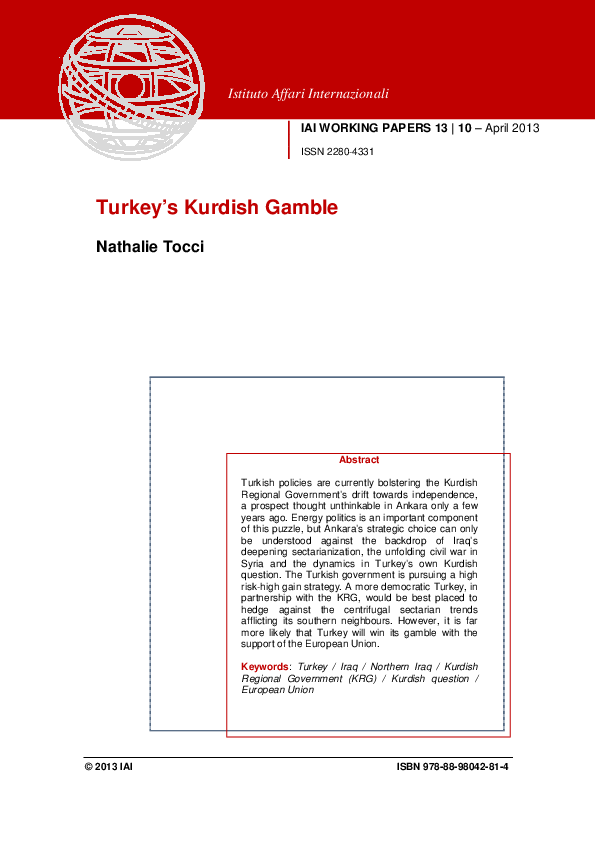 (PDF) Turkey's Kurdish Gamble