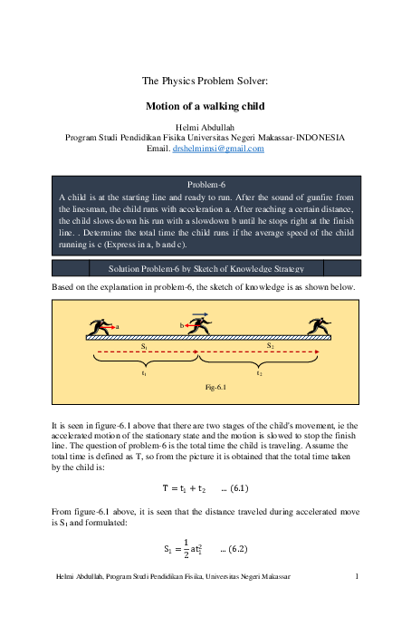 (PDF) The Physics Problem Solver: Motion of a walking child