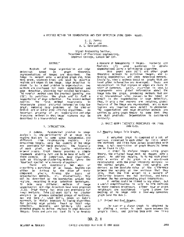 (PDF) A UNIFIED METHOD FOR SEGMENTATION AND EDGE DETECTION USING GRAPH THEORY