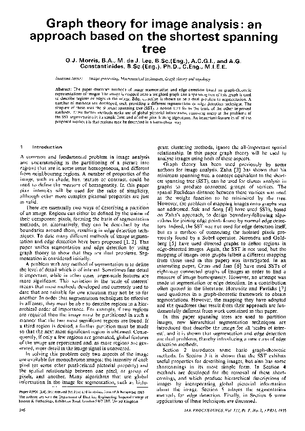 (PDF) Graph theory for image analysis: an approach based on the ...
