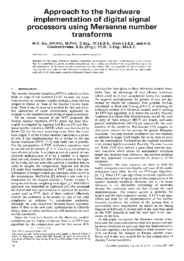 Pdf Approach To The Hardware Implementation Of Digital Signal