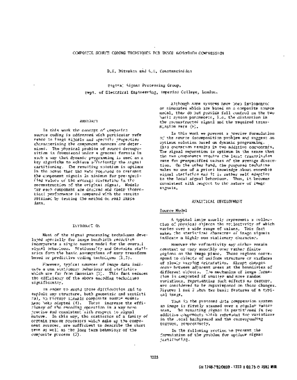 (PDF) COMPOSITE SOURCE CODING TECHNIQUES FOR IMAGE BANDWIDTH COMPRESSION