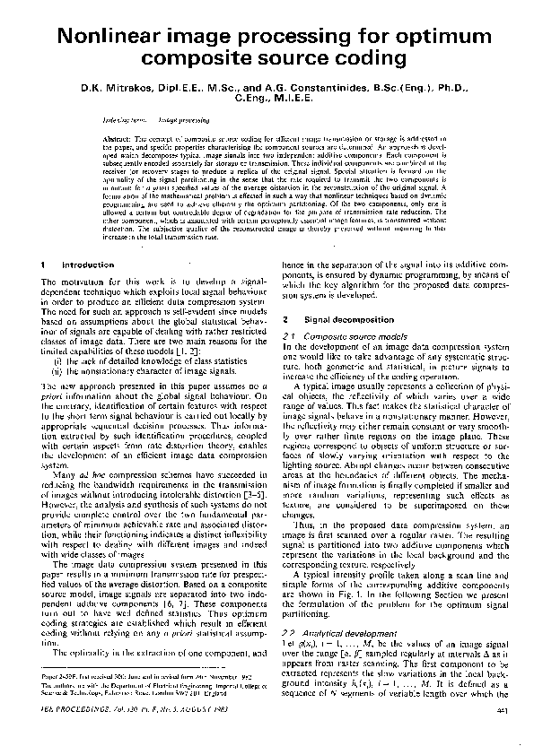(PDF) Nonlinear image processing for optimum composite source coding