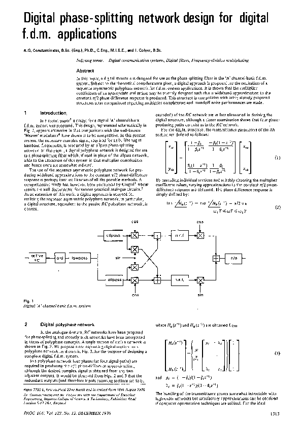 (PDF) Digital phase-splitting network design for digital f.d.m ...