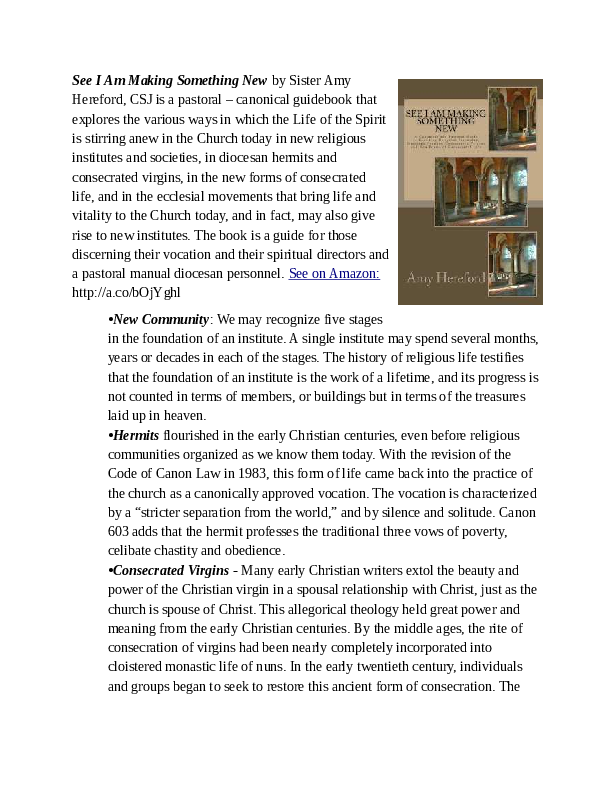 (PDF) See I Am Making Something New: New Institutes, Diocesan Hermits ...