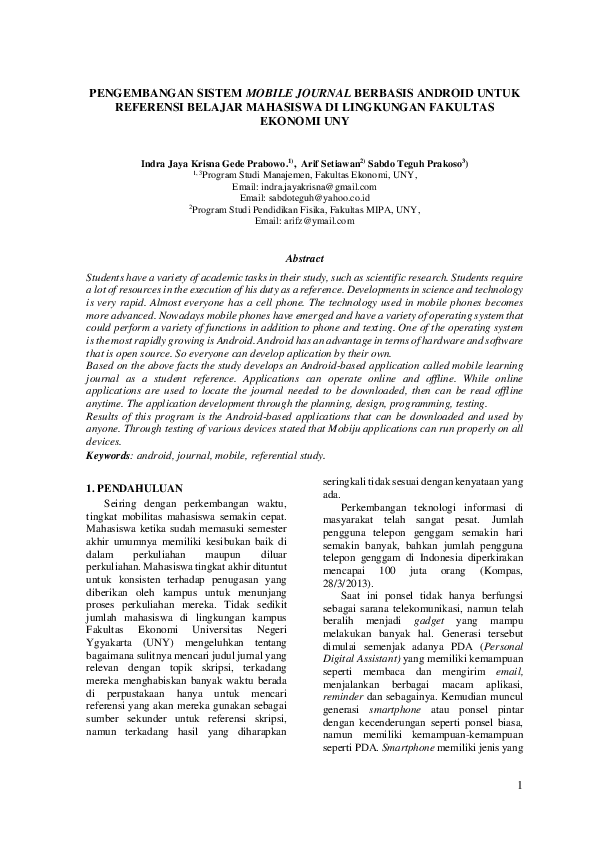 (PDF) PENGEMBANGAN SISTEM MOBILE JOURNAL BERBASIS ANDROID UNTUK ...