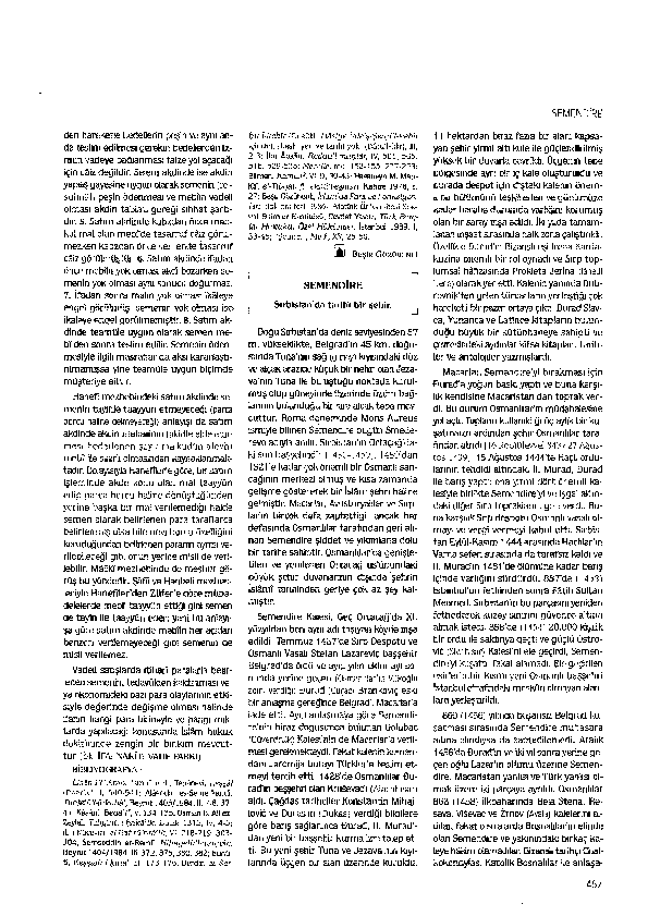 (PDF) Fotić, A., Kiel, M., “Semendire”, Turkiye Diyanet Vakfı İslam ...