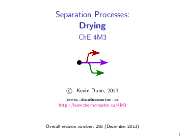 (PDF) Separation Processes: Drying