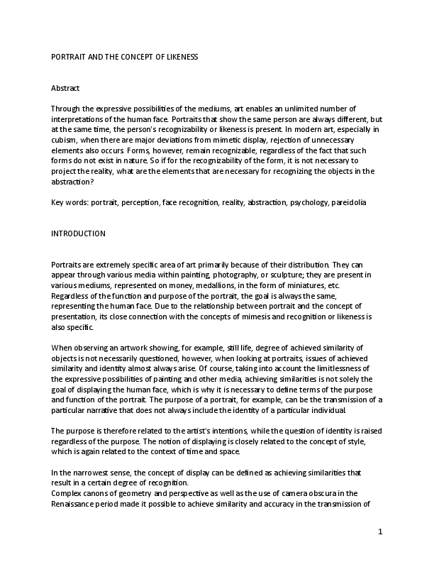 (DOC) Portrait and the concept of likeness | Ajna Hadrovic - Academia.edu