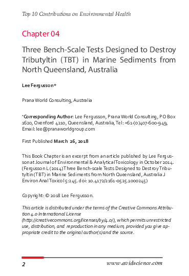 (PDF) Three Bench-Scale Tests Designed to Destroy TBT in Marine ...