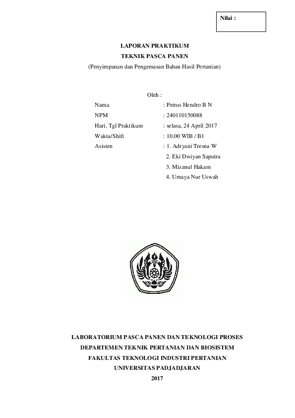 (DOC) Prakt.8 Penyimpanan dan Pengemasan BHP