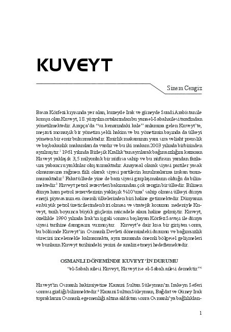 (PDF) KUVEYT- Modern Orta Doğu Siyasi Tarihi - Sinem Cengiz