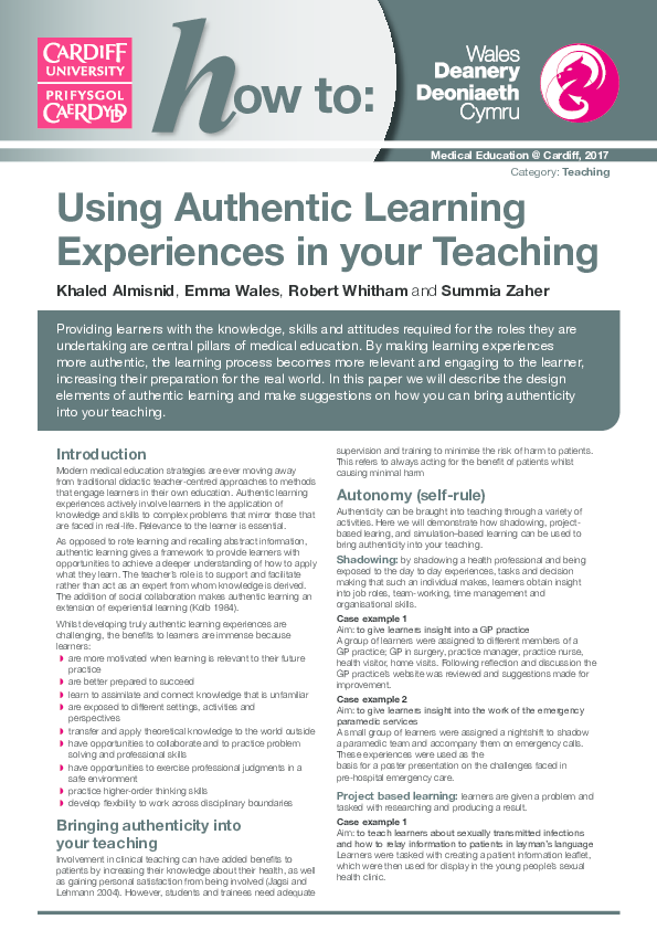 (PDF) Authentic Teaching