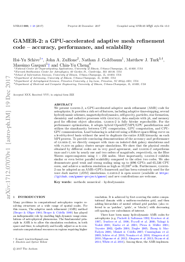 (PDF) GAMER-2: a GPU-accelerated adaptive mesh refinement code ...