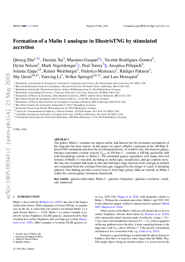 (PDF) Formation of a Malin 1 analogue in IllustrisTNG by stimulated ...