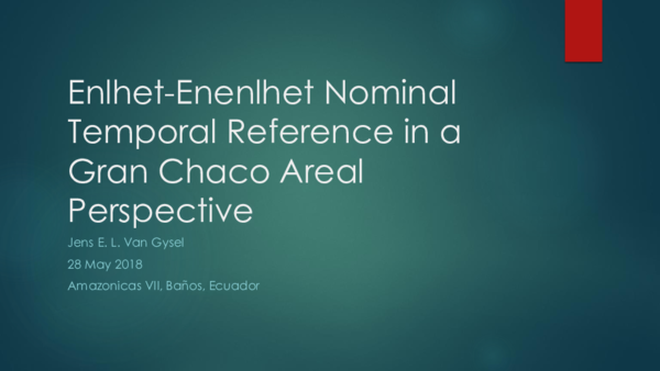 (PDF) Enlhet-Enenlhet Nominal Temporal Reference in a Gran Chaco Areal ...