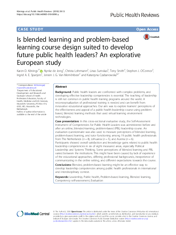 Pdf Is Blended Learning And Problem Based Learning Course Design Suited To Develop Future