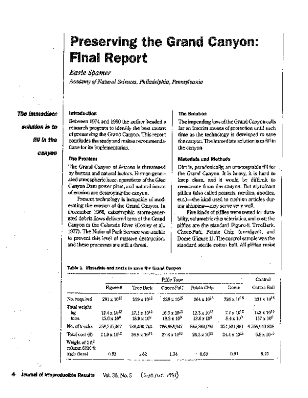 (PDF) Preserving the Grand Canyon: Final Report
