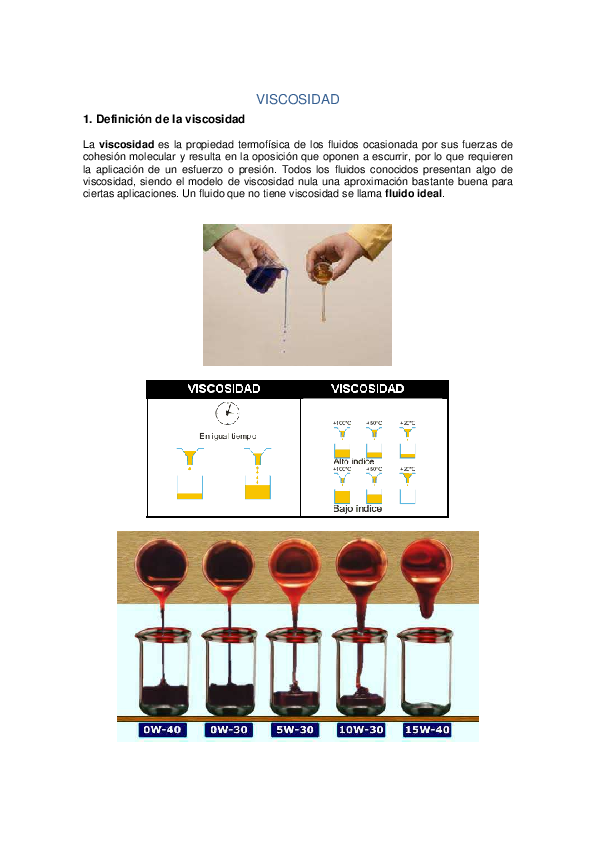 (PDF) VISCOSIDAD 1. Definición de la viscosidad