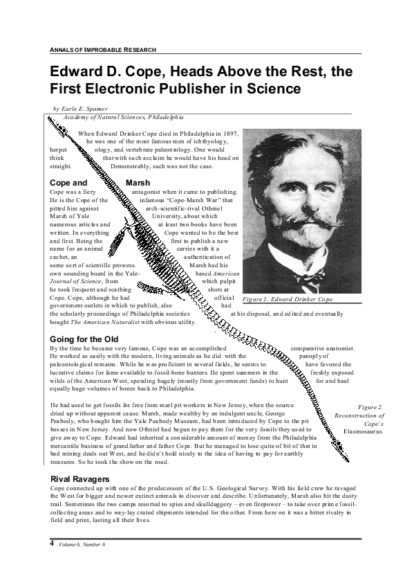 (PDF) Edward D. Cope, heads above the rest, the first electronic ...
